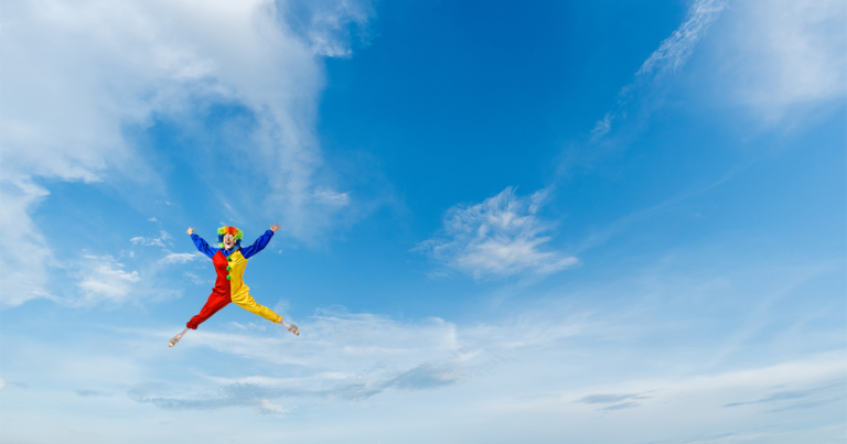 Mental Health Win! There Is A Clown Falling From The Sky!